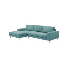58 aufm Kessel SOFA mit Longchair links Kaylynn Cordstoff eisblau | Gr.: onesize
