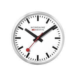 Mondaine Wanduhr Gro&szlig; Silberfarben/Wei&szlig; 40 cm | Gr.: onesize
