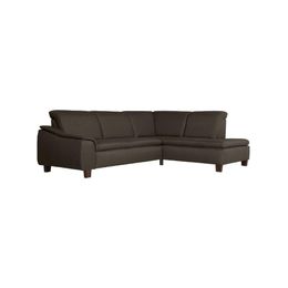 58 aufm Kessel ECKSOFA mit Ottomane rechts Kaylil Flachgewebe braun | Gr.: onesize