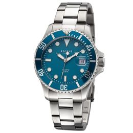 Regent Uhren Regent Herren-Armbanduhr Quarz 30 Bar Stahl/Petrol Blau / Silber | Gr.: onesize