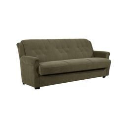 58 aufm Kessel SOFA 3-Sitzer mit Bettfunktion Kaylyn Flockstoff gr&uuml;n | Gr.: onesize