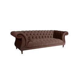 58 aufm Kessel CHESTERFIELD Sofa 3-Sitzer Kaylin Samtvelours braun | Gr.: onesize
