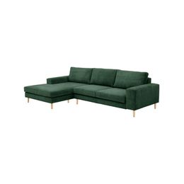 58 aufm Kessel SOFA mit Longchair links Kaylynn Cordstoff dunkelgr&uuml;n | Gr.: onesize