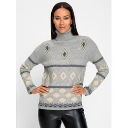 Heine Pullover in grau-sand-gemustert | Gr.: 50