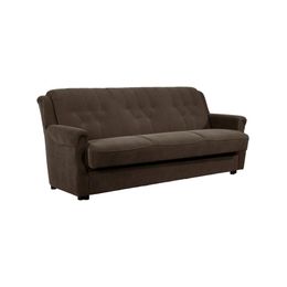 58 aufm Kessel SOFA 3-Sitzer mit Bettfunktion Kaylyn Flockstoff braun | Gr.: onesize