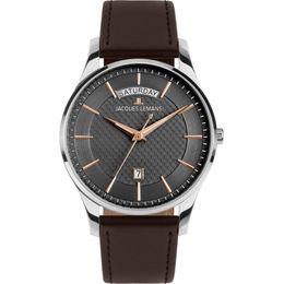 Jacques Lemans Herrenuhr London Quarz Braun/Anthrazit | Gr.: onesize