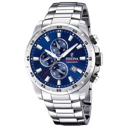 Festina Herrenuhr Chronograph Stahl/Blau | Gr.: onesize