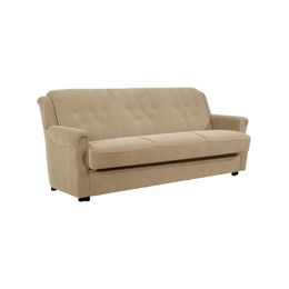 58 aufm Kessel SOFA 3-Sitzer mit Bettfunktion Kaylyn Flockstoff sand | Gr.: onesize