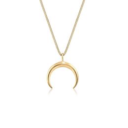 Elli Halskette 925 Sterling Silber Astro, Halbmond in Gold | Gr.: 50-cm