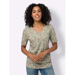 Sieh an! V-Shirt in eucalyptus-rosenquarz-bedruckt | Gr.: 40