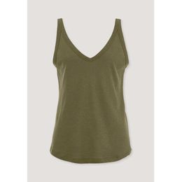 hessnatur Jersey Top Regular in goldoliv | Gr.: 36