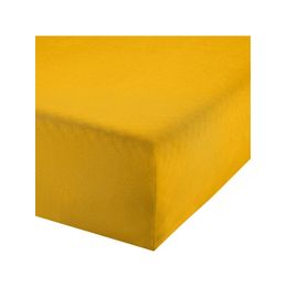 REDBEST Single-Jersey Boxspring-Spannbettlaken Denver in gelb | Gr.: 90x190 cm - 100x200 cm