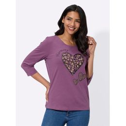 Sieh an! 3/4-Arm-Shirt in violett-schwarz | Gr.: 42
