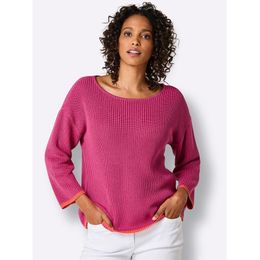 CR&Eacute;ATION L creation L Lyocell-Baumwoll-Pullover in fuchsia | Gr.: 38