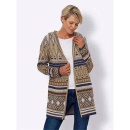 Sieh an! Strickjacke in camel-marine-gemustert | Gr.: 38