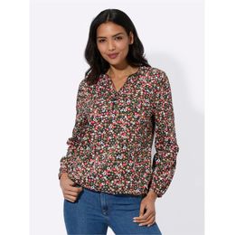 Sieh an! Langarm-Shirt in grapefruit-oliv-bedruckt | Gr.: 48