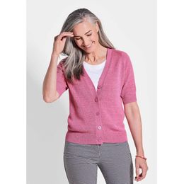 GOLDNER Kurzgr&ouml;&szlig;e: Damen Cardigan in Pink, Halbarm in pink | Gr.: 22
