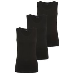 Ysabel Mora Damen YSABEL MORA Tanktop 3er Pack, breite Tr&auml;ger, weich, elastisch, Baumwollmix schwarz S
