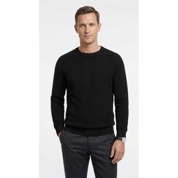 OLYMP Herren OLYMP Rundhalspullover &raquo;Waffle Structure&laquo; Rundhals, casual, unifarben, regular fit S