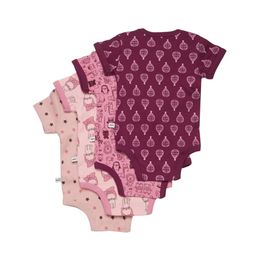 Pippi Babywear Kinder Kurzarmbody "Body SS AO-printed (4-pack)" in Multicolor | Gr.: 80