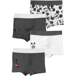 4er Pack Disney Mickey Mouse Boxershorts Unterw&auml;sche Unterhose Boxer in grau | Gr.: 110/116