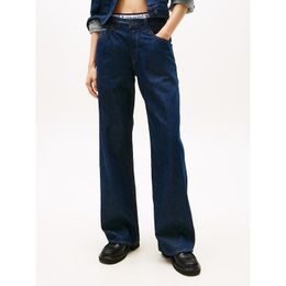 Tommy Jeans Damen Relax-fit-Jeans &raquo;MIA MR RLXD STR&laquo; in blauer Waschung, mit Hammerschlaufe, Mid Rise 33, L&auml;nge 30