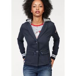 Kangaroos Damen Kangaroos Sweatblazer mit vielen Details und abnehmbarer Kapuze blau 32