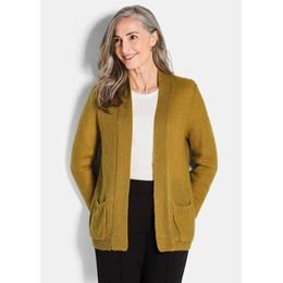 GOLDNER Offener Cardigan mit Taschen, Glanz in honig | Gr.: 40