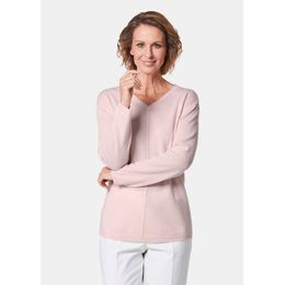 GOLDNER Basicpullover mit V-Ausschnitt in puder | Gr.: 44