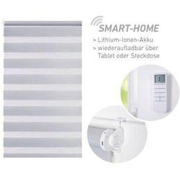 GOOD LIFE Elektrisches Rollo &raquo;Aline - SMART HOME&laquo; Lichtschutz ohne Bohren mit Fernbedienung wei&szlig; Kunststoff, Metall, Polyester