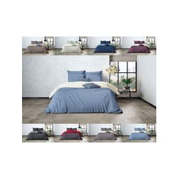 Mistral Home Mistral Perkal Wendebettw&auml;sche in Creme/Hellblau | Gr.: 155x220 cm