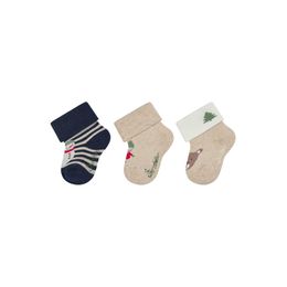 Sterntaler Baby Socken 3er-Pack Schneemann in marineblau | Gr.: 18