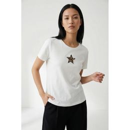 V&eacute;ro Moda Vero Moda Damen Print-Shirt &raquo;VMISUMA S/S T-SHIRT JRS BTQ&laquo; mit Leo-Stern XS