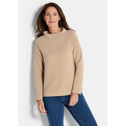 GOLDNER Kurzgr&ouml;&szlig;e: Langarm Ottoman-Design, Turtleneck in beige | Gr.: 23