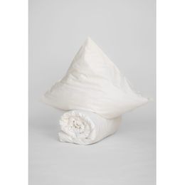 Mela Perkal Bettw&auml;sche Set Style MAJULI in naturweiss | Gr.: 240x220 (2x 80x80 cm)