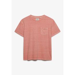 Superdry Damen Rundhalsshirt &raquo;COTTON CLASSIC LINEN PKT TEE&laquo; aus tollem Baumwoll-Leinen-Mischgewebe M