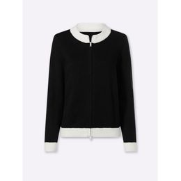 Heine Strickjacke in schwarz-ecru | Gr.: 50
