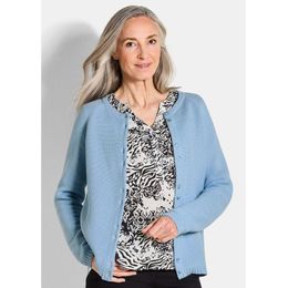 GOLDNER Cardigan aus Baumwolle, Rundhals in hellblau | Gr.: 46