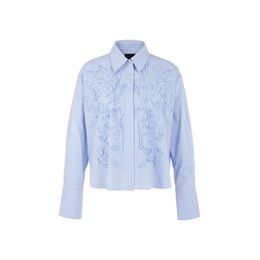 Marc Cain COLLECTIONS Gestreifte Bluse mit Blumendetails in Magical Blue | Gr.: 38