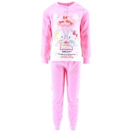 Schlafanzug Fleece Hello Kitty in Pink | Gr.: 128