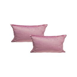 JACK 2er Set Teddy Flausch Kissenh&uuml;lle Kissenbezug in Antik Rosa | Gr.: 50x30-cm