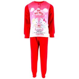 Schlafanzug Fleece Hello Kitty in Rot | Gr.: 128