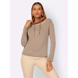 CR&Eacute;ATION L creation L Pullover in champagner-cognac-gemustert | Gr.: 38