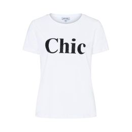 More & More More & More T-Shirt mit Perlenschriftzug in white/black | Gr.: 42