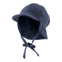 Sterntaler Schirmm&uuml;tze mit Nackenschutz uni in helles blau | Gr.: 43 cm
