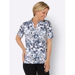 Sieh an! Poloshirt in wei&szlig;-marine-bedruckt | Gr.: 42