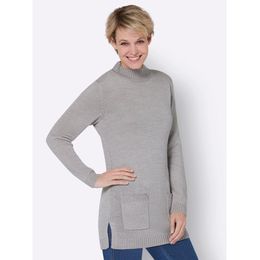 Sieh an! Longpullover in steingrau-meliert | Gr.: 42