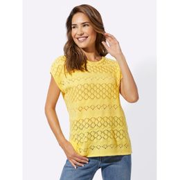 Sieh an! Ajour-Pullover in zitrone | Gr.: 44
