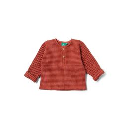 Little Green Radicals Chunky Waffle Langarm Top in Orange | Gr.: 12-18 MONATE