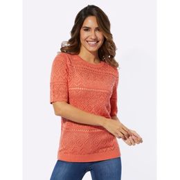 Sieh an! Ajour-Pullover in papaya | Gr.: 48
